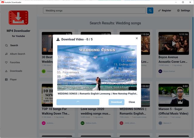 Descargador de MP4 para videos de YouTube